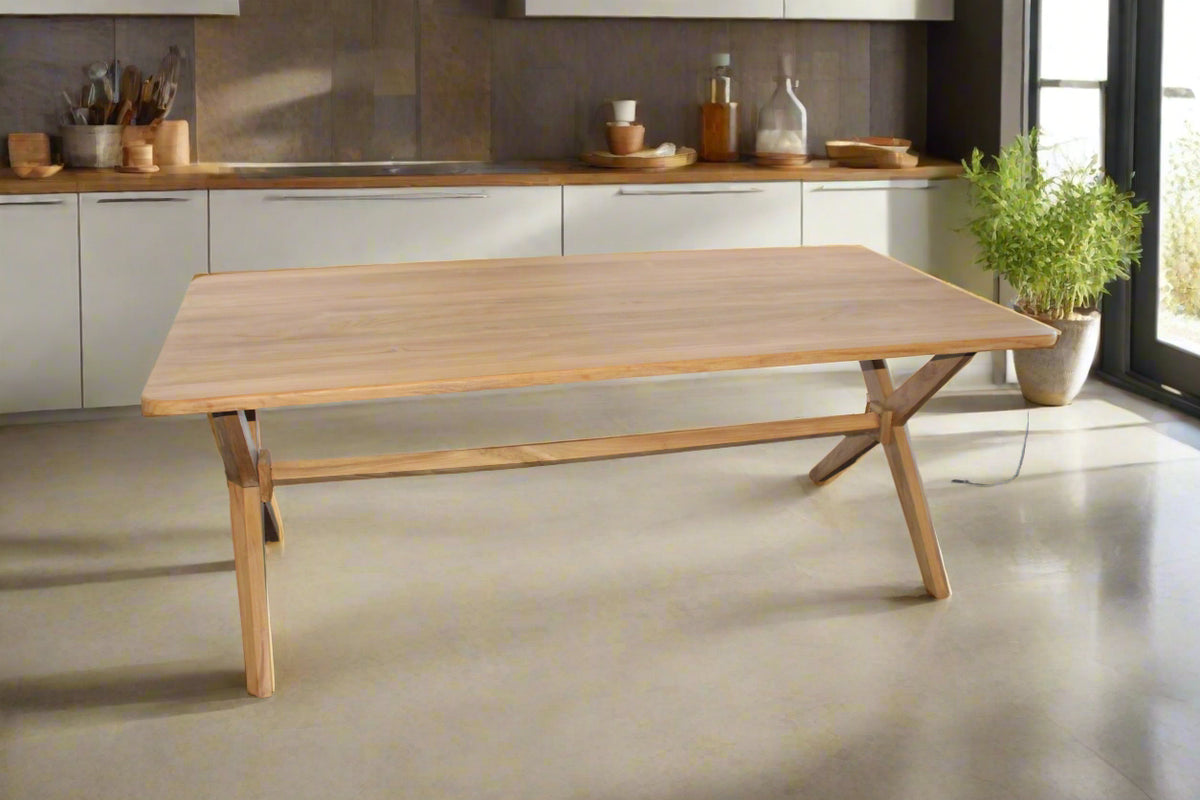 VENUS 2M DINING TABLE NATURAL TEAK — Nictus Namibia